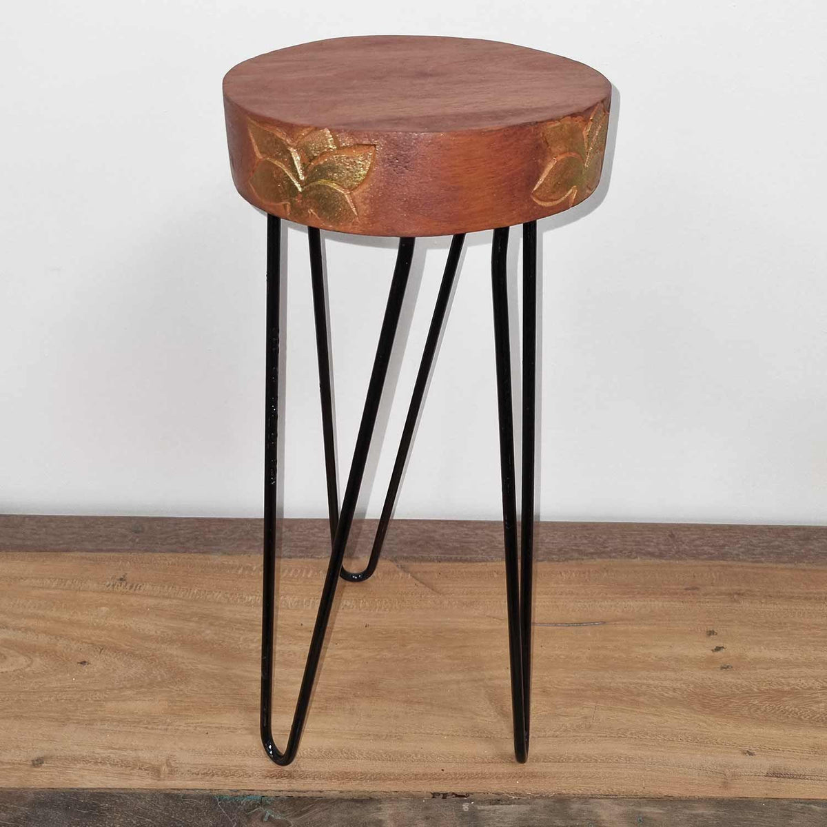 Albasia Wood Plant Stand - Terracotta & black detail – Shades 4 Seasons